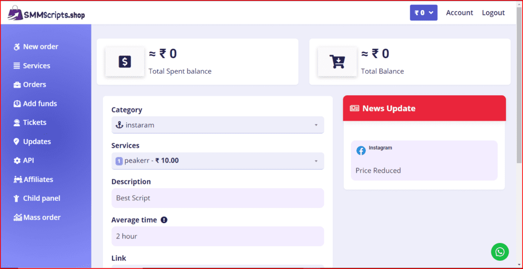 Official Rental SMM Panel Script : SMM Scripts